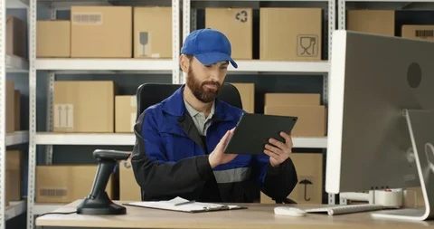 Handsome Caucasian mailman in uniform an... | Stock Video | Pond5