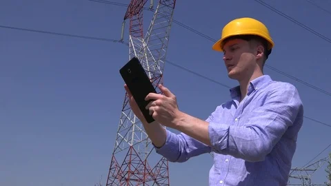 Handsome engineer laborer working at ele... | Stock Video | Pond5