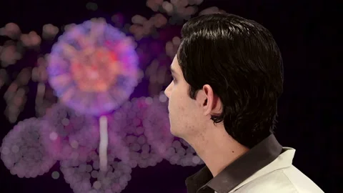 Handsome guy with Firework background, 4... | Stock Video | Pond5