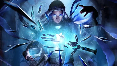 A handsome, long-haired young wizard wit... | Stock Video | Pond5