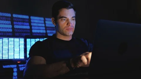 Handsome male programmer working at a co... | Stock Video | Pond5