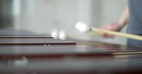 Handsome Man Playing the marimba in grey... | Stock Video | Pond5