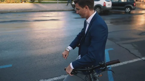 Handsome young man standing with his bic... | Stock Video | Pond5