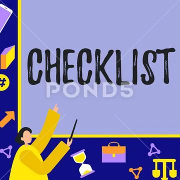 Handwriting text Checklist. Word for List down of the detailed activity ...