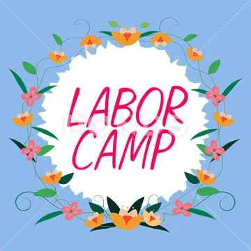 Handwriting text Labor Camp. Word Written on a penal colony where ...