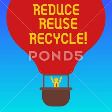 Handwriting text Reduce Reuse Recycle. Concept meaning Cut down on the ...