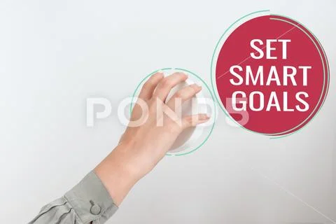 Handwriting text Set Smart Goals. Word Written on Establish achievable ...