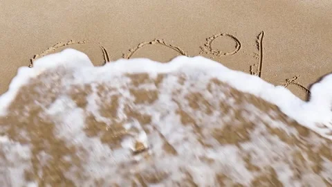 Handwritten inscription 90% on a sandy s... | Stock Video | Pond5
