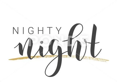 Handwritten Lettering of Nighty Night. Vector Stock Illustration ...
