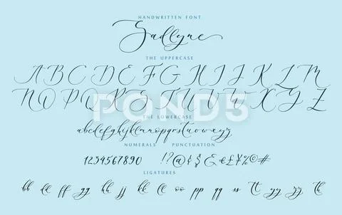 Handwritten script cursive calligraphy playful font vector alphabet set ...