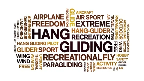 Hang Gliding animated word cloud,animati... | Stock Video | Pond5