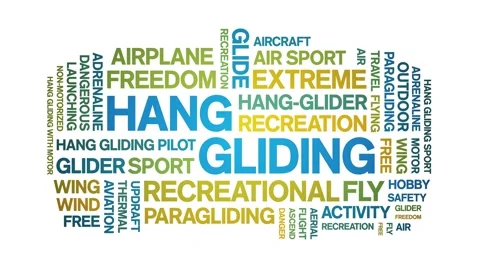 Hang Gliding animated word cloud,animati... | Stock Video | Pond5