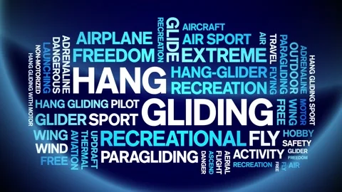 Hang Gliding animated word cloud,animati... | Stock Video | Pond5