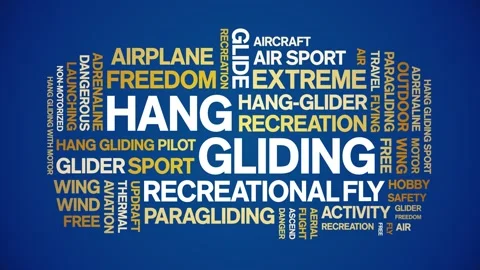 Hang Gliding animated word cloud,animati... | Stock Video | Pond5