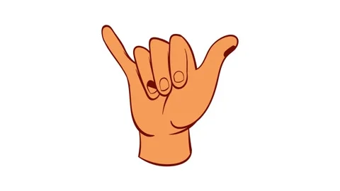 Hang loose hand gesture icon animation | Stock Video | Pond5