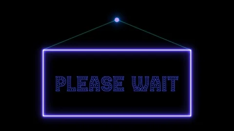Hang tag Please wait, waiting neon sign ... | Stock Video | Pond5