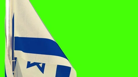 hanging Israel flag waving on green scre... | Stock Video | Pond5