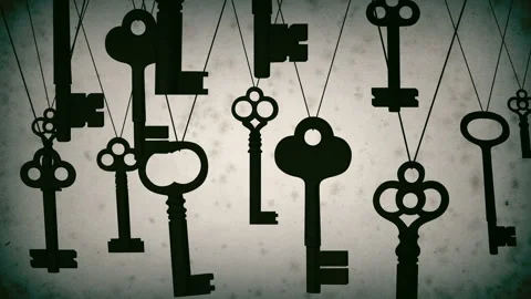 Hanging Old Vintage Keys Animation Backg... | Stock Video | Pond5