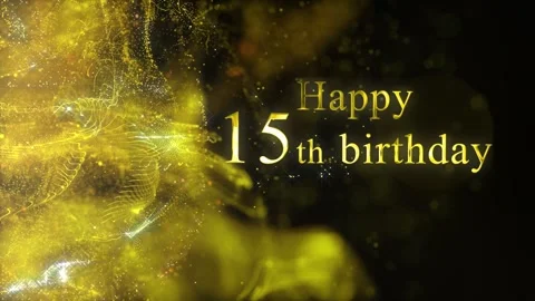 Happy 15th birthday greeting, background... | Stock Video | Pond5