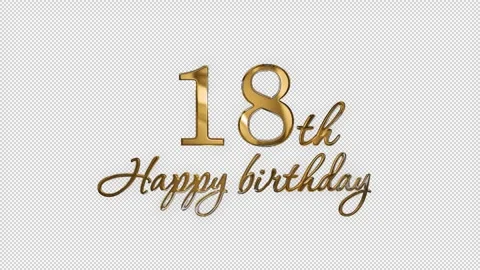 Happy 18th birthday greetings in gold le... | Stock Video | Pond5