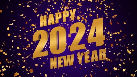 Happy 2024 New Year with Confetti blast | Stock Video | Pond5