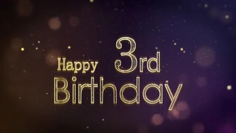 Happy 3rd birthday greeting with stars a... | Stock Video | Pond5