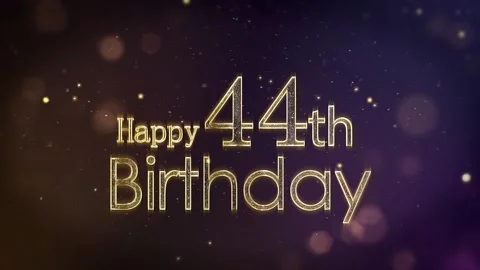Happy 44th birthday greeting with stars ... | Stock Video | Pond5