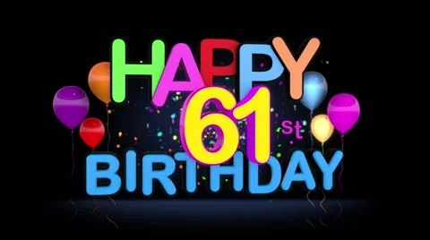 Happy 61st Birthday Title seamless loopi... | Stock Video | Pond5