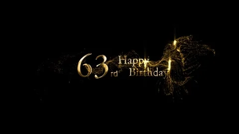 Happy 63rd birthday greetings with gold ... | Stock Video | Pond5