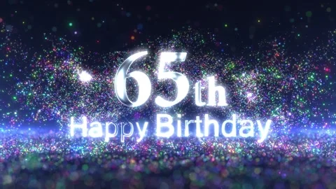 Happy 65th birthday wish with color part... | Stock Video | Pond5