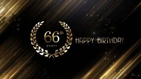 Happy 66th birthday banner, golden backg... | Stock Video | Pond5
