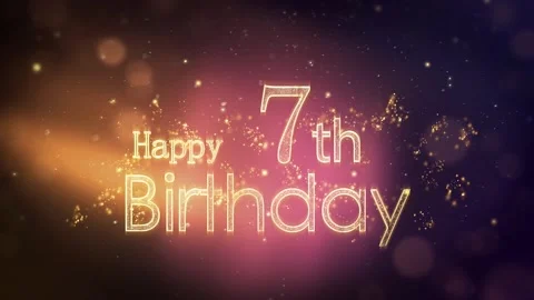 Happy 7th birthday greeting with stars a... | Stock Video | Pond5