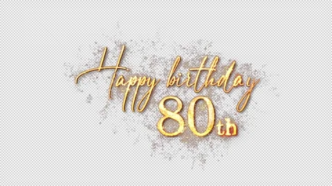 Happy 80th birthday banner with gold par... | Stock Video | Pond5