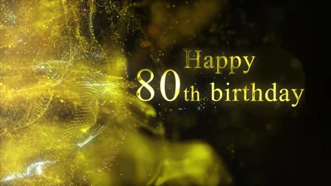 Happy 80th birthday greeting, background... | Stock Video | Pond5