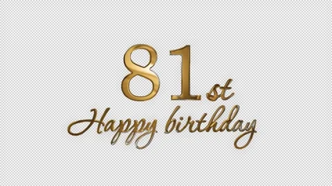 Happy 81st birthday greetings in gold le... | Stock Video | Pond5