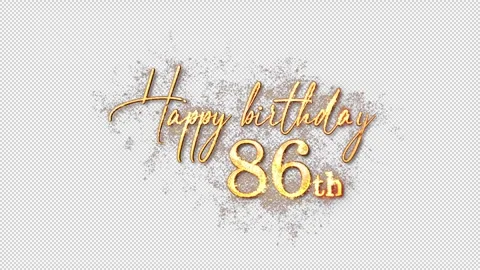 Happy 86th birthday banner with gold par... | Stock Video | Pond5