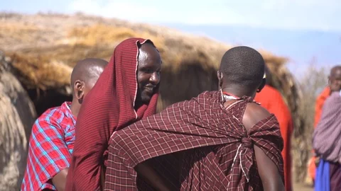 Happy African Maasai Tribe Men in Tradit... | Stock Video | Pond5
