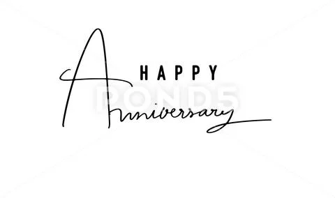 Happy anniversary text font calligraphy script hand written lettering ...