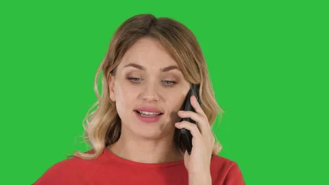 Happy beautiful girl calling by phone on... | Stock Video | Pond5