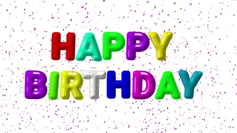 happy birthday animated text happy birth... | Stock Video | Pond5
