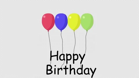 Happy birthday Animated video with trans... | Stock Video | Pond5
