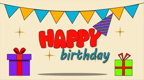 Happy birthday animation. Video animatio... | Stock Video | Pond5
