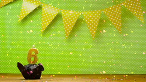 Happy birthday background with number 6,... | Stock Video | Pond5