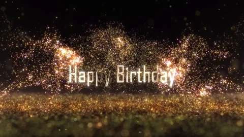 Happy birthday banner, golden particles,... | Stock Video | Pond5