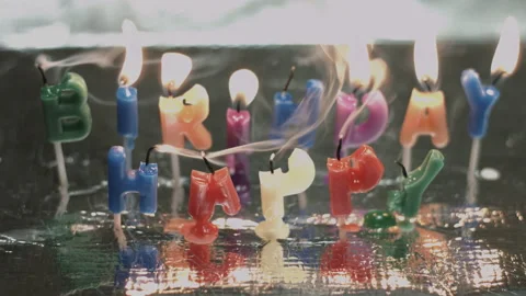 Happy Birthday Candles Burning Reflectiv... | Stock Video | Pond5