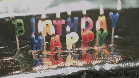 Happy Birthday Candles Burning Reflectiv... | Stock Video | Pond5