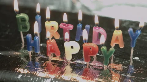 Happy Birthday Candles Burning Reflectiv... | Stock Video | Pond5
