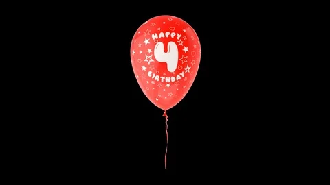 Happy Birthday Celebration Balloon / 4 Y... | Stock Video | Pond5