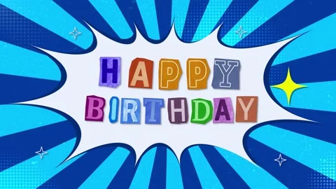 Happy Birthday comic background motion g... | Stock Video | Pond5