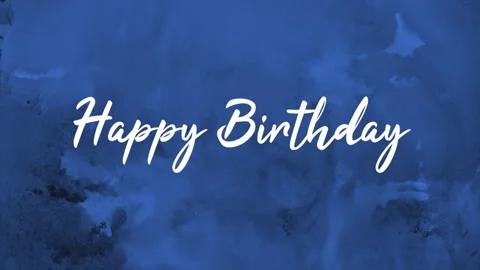 Happy Birthday in elegant cursive on blu... | Stock Video | Pond5